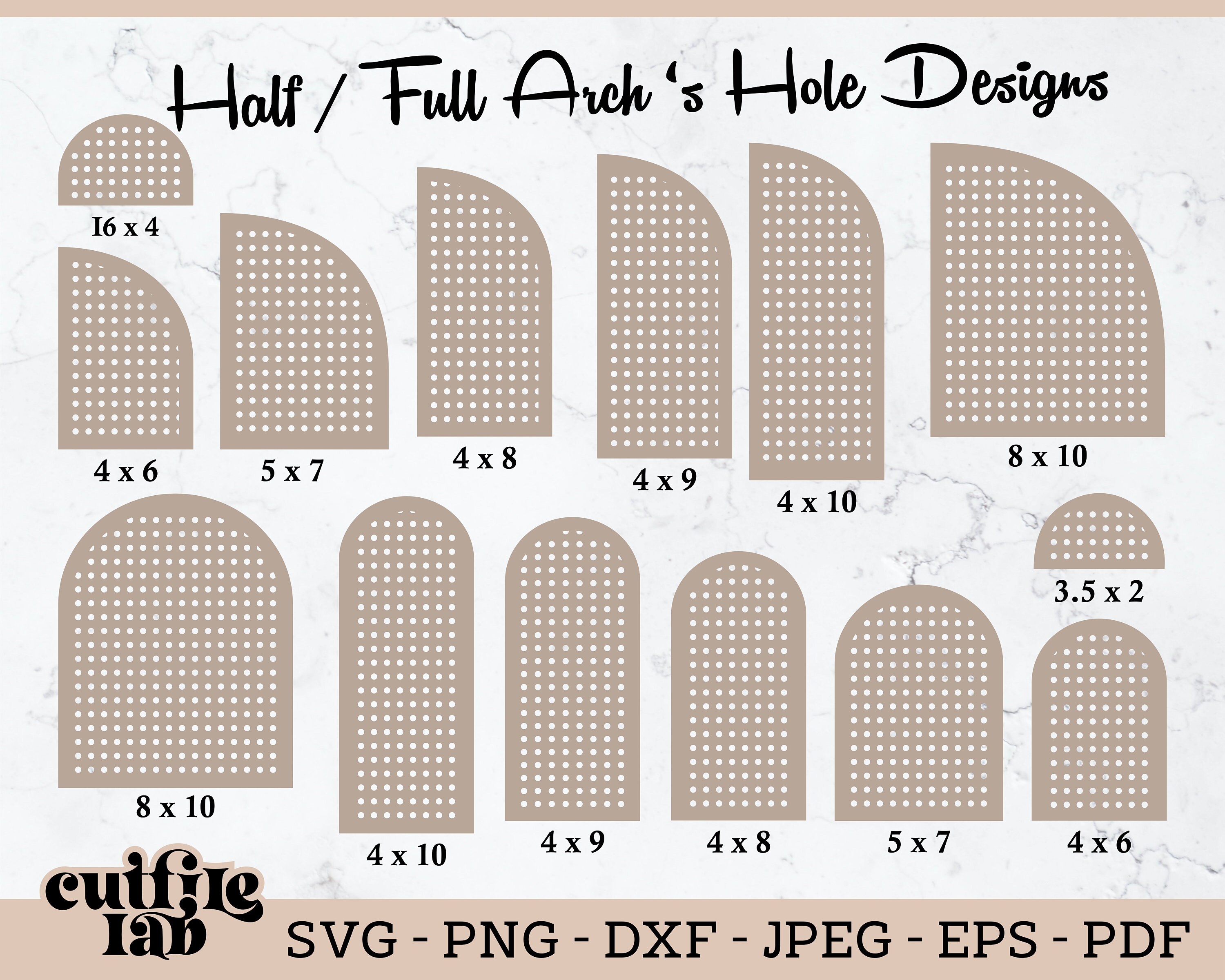 Half and Full Arch Templates SVG Arch Wedding Invitation - Etsy