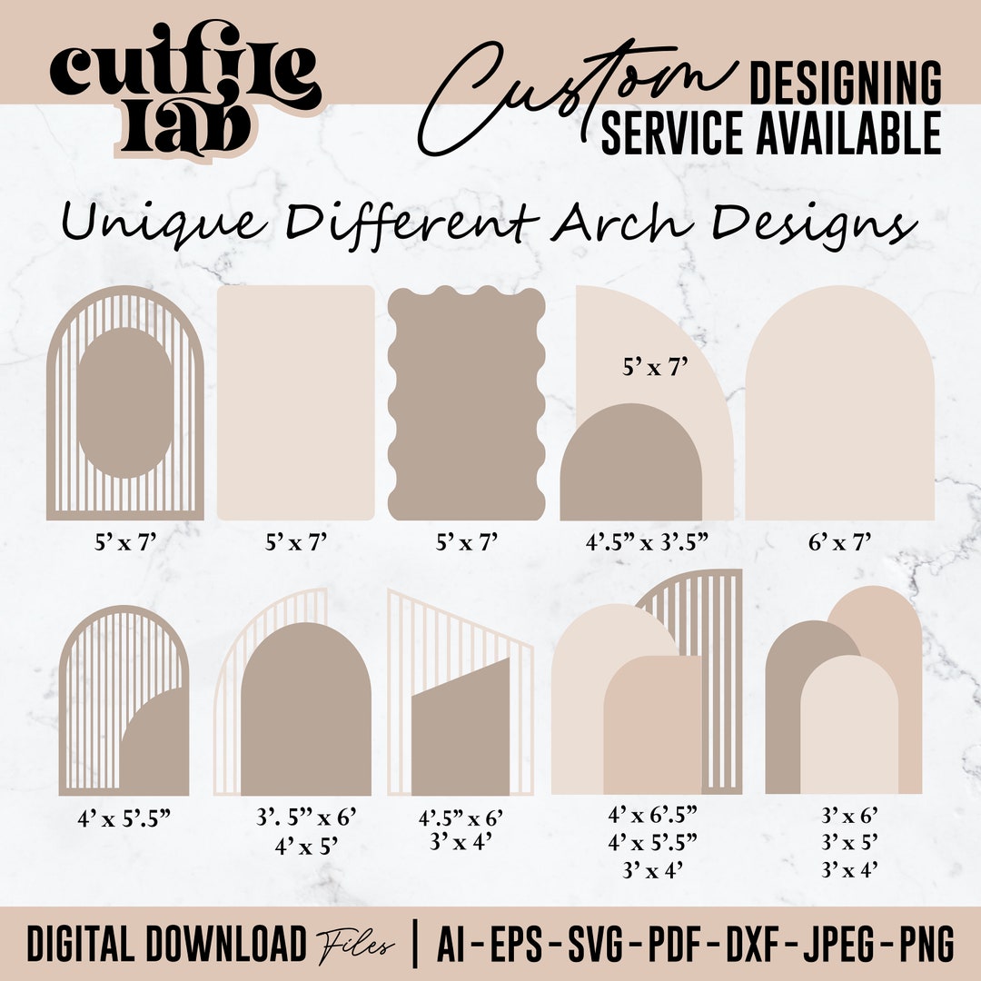 Arch Template SVG, Different Arch Designs Wedding Invitation, Arch ...