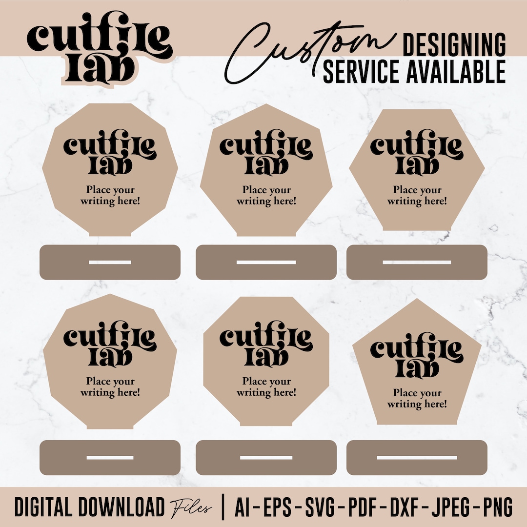 Hexagon Table Number Sign SVG, Glowforge SVG Template, Laser Cut File ...