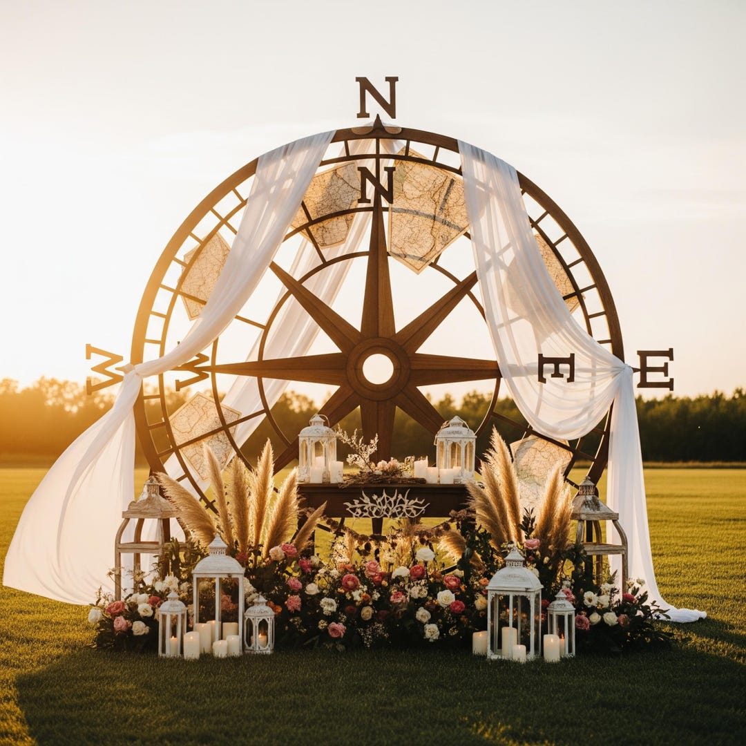 Compass Backdrop Arch SVG | Wedding Template (digital Download) - Etsy
