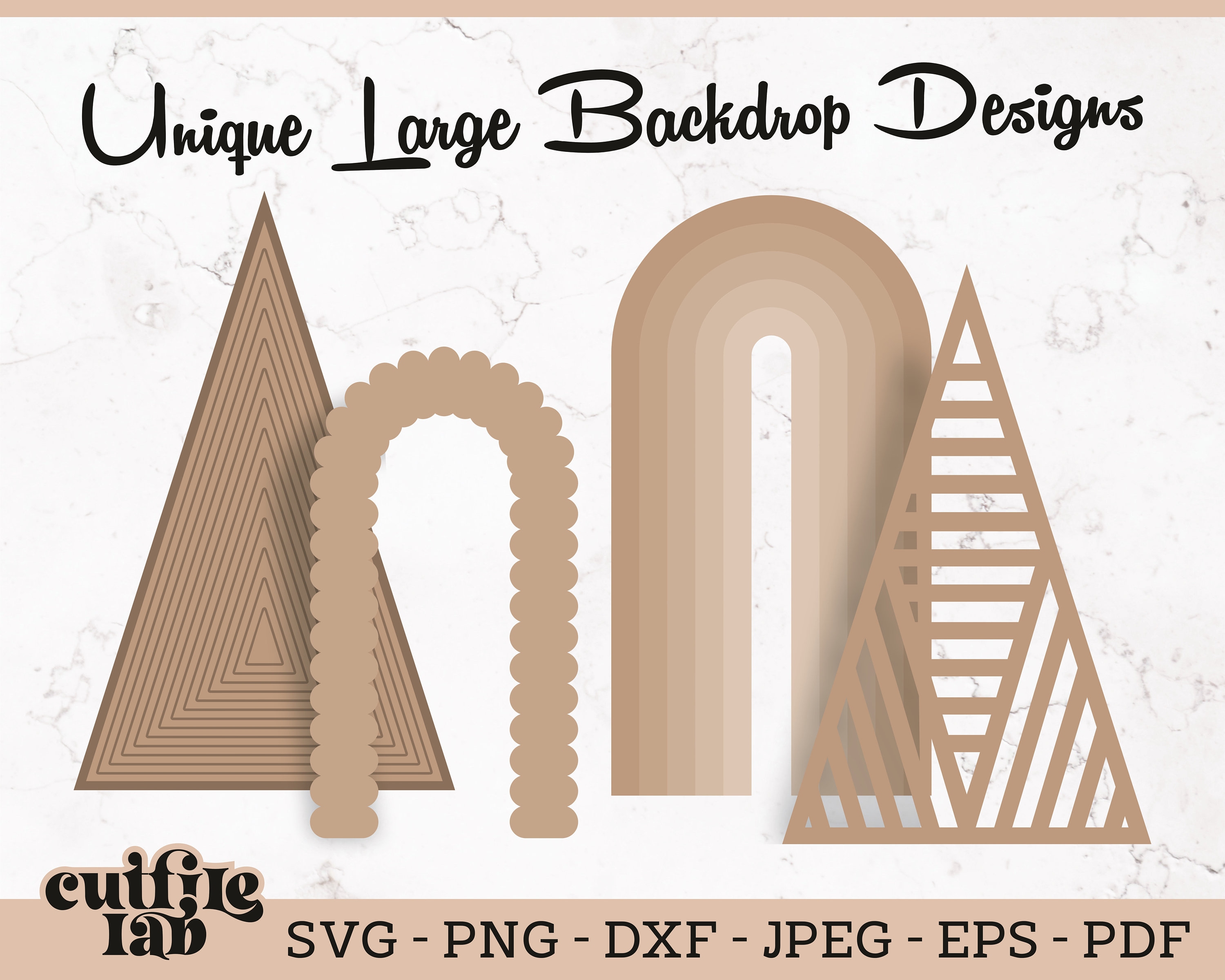 Backdrop Unique Arch Svg, Wedding or Event Backdrop Arch Svg, Laser Cut File, Vector Digital ...