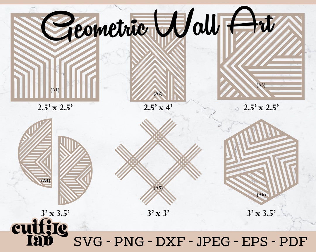 Geometric Wall Décor Template, Wall Pattern, Boho Wood Art Pattern ...