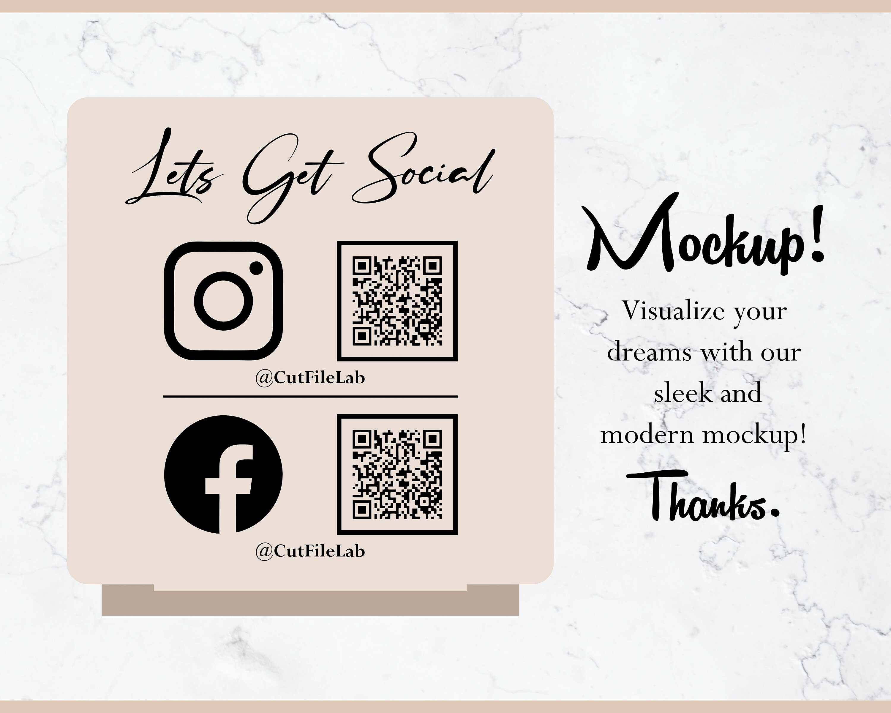 Multi QR Code Business Social Media Sign | Sign Template | Salon Sign ...