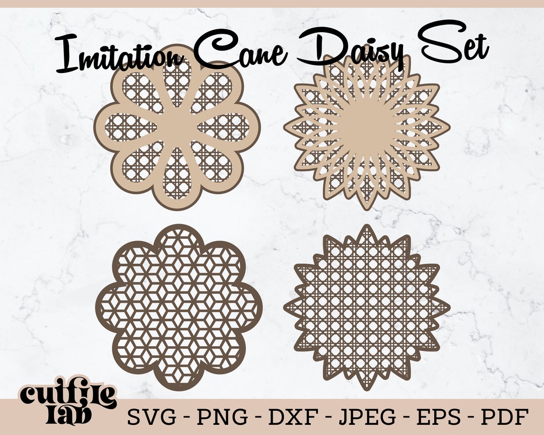 Imitation Cane Daisy Set Svg, Rattan Cane Arch Sign Backer, Cane Sign ...