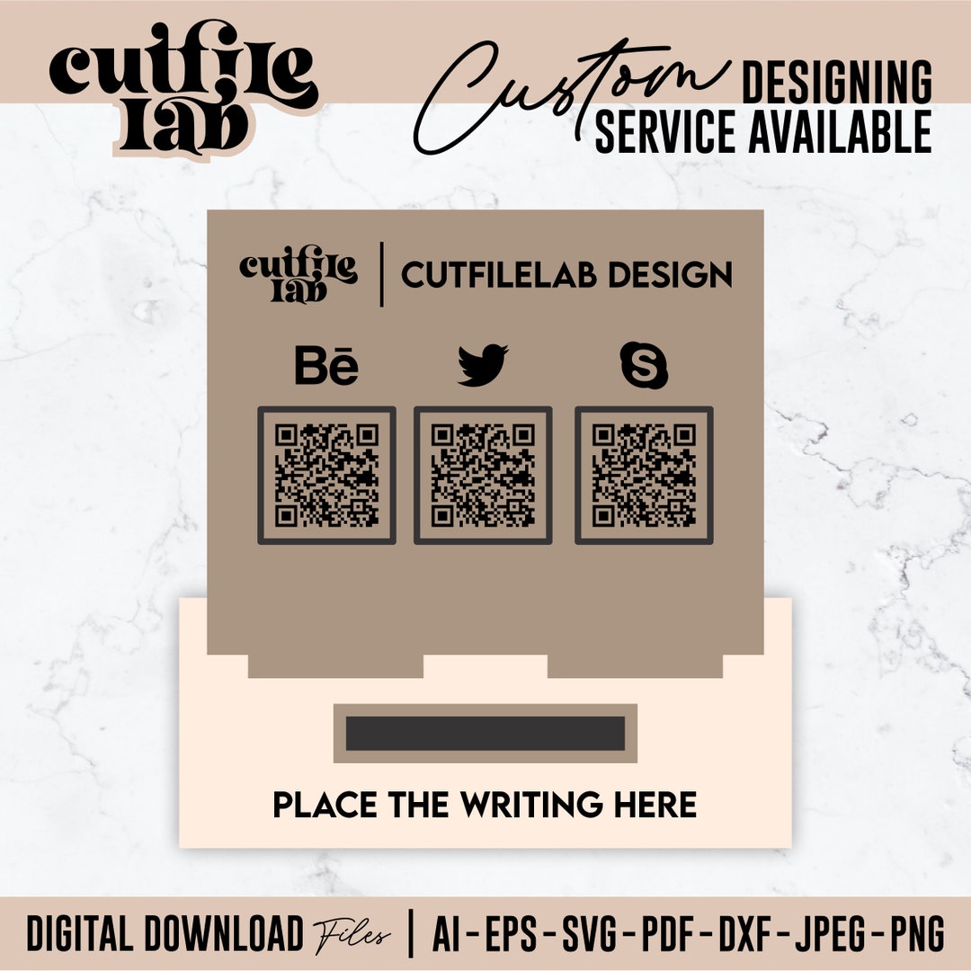 Business QR Template, QR Code Template, Business Sign Svg, Social Media ...
