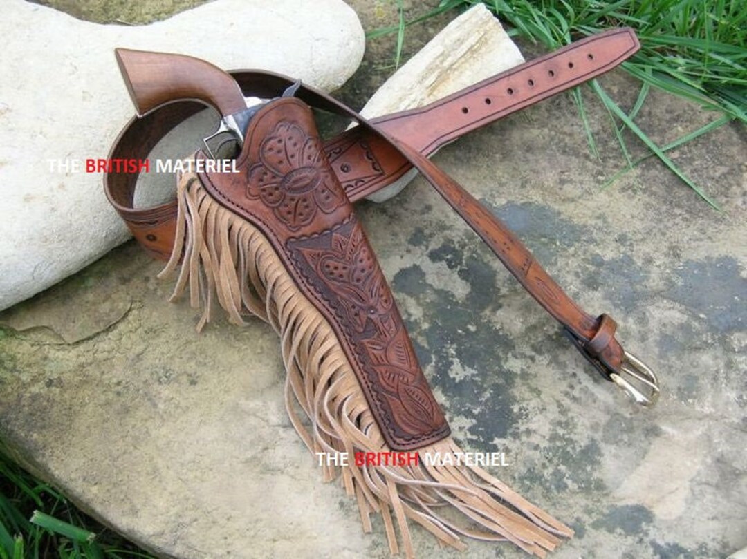 Western Leather Cowboy Single Action Gun Rig 4346 With 18 .44/.45 ...