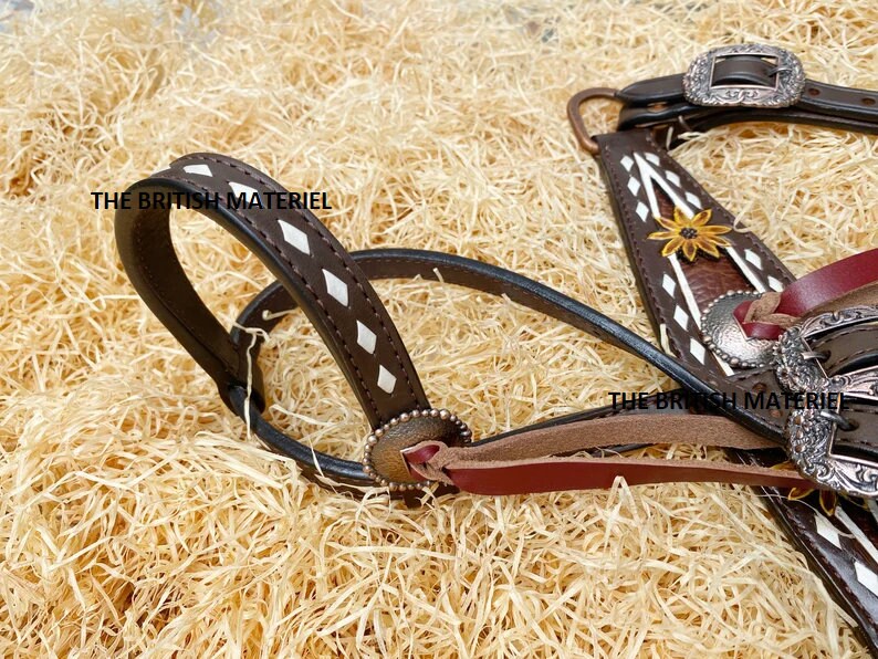Leather Headstall and Breast Collar Set for Horse, Western Leather ...