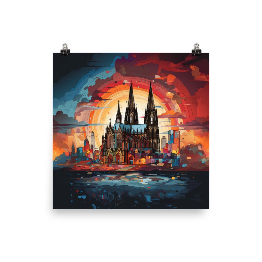 Cologne Cathedral 2 Photo Paper Poster Abstract in the Style of Keith ...