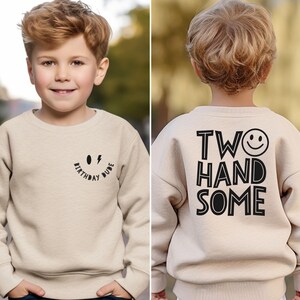 Two Hand Some Sweatshirt, 2nd Birthday Sweats, Toddler Birthday Shirt ...
