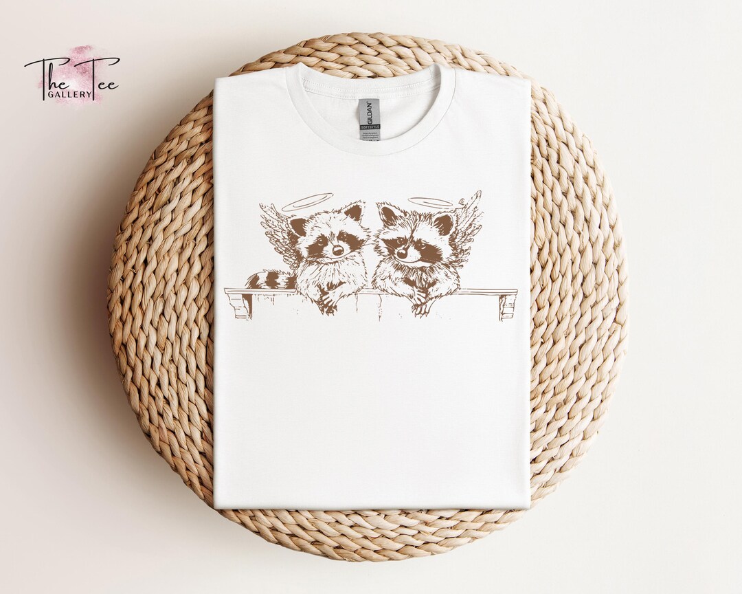 Funny Angel Raccoon T-shirt, Renaissance Angels Shirt, Winged Cherubs ...