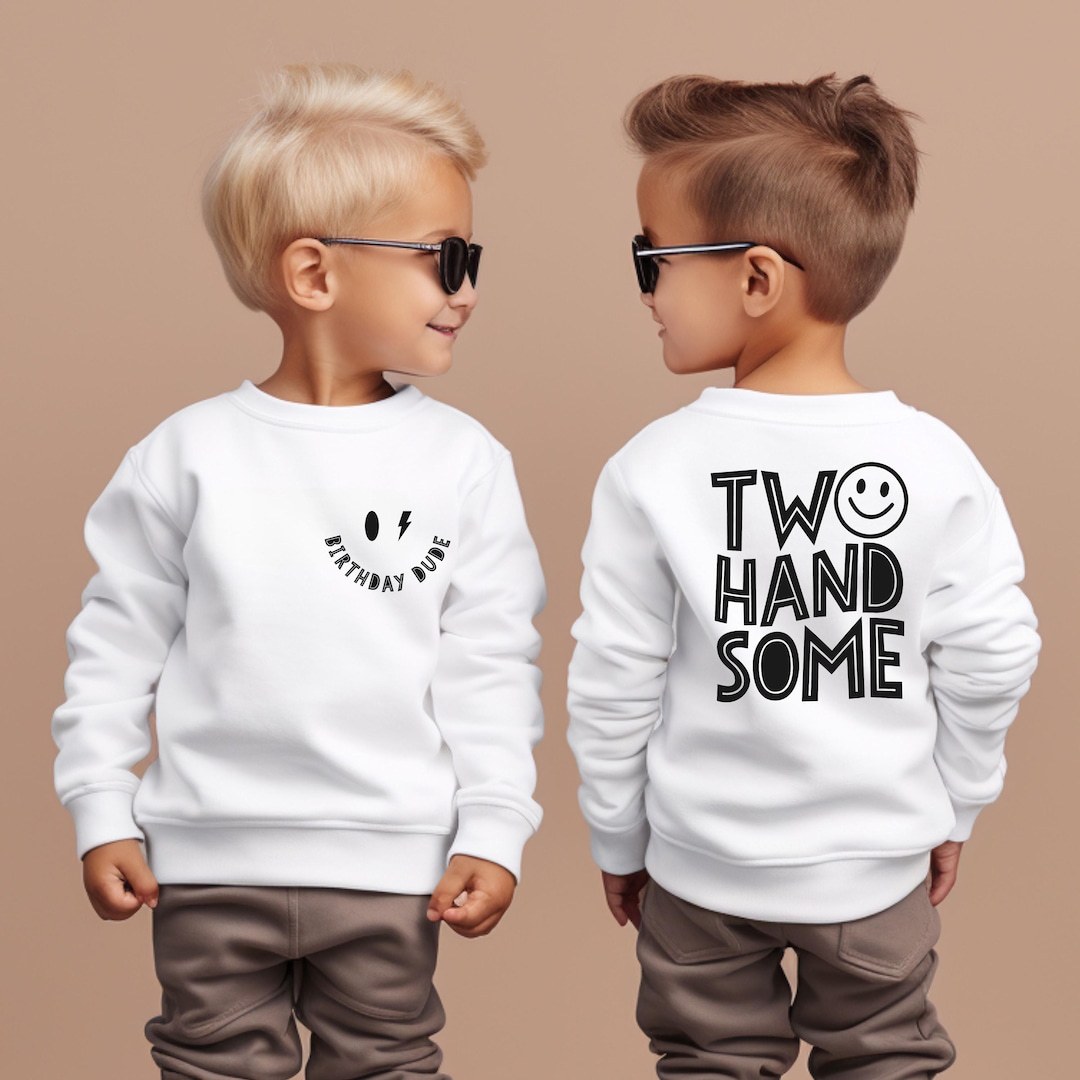 Two Hand Some Sweatshirt, 2nd Birthday Sweats, Toddler Birthday Shirt ...