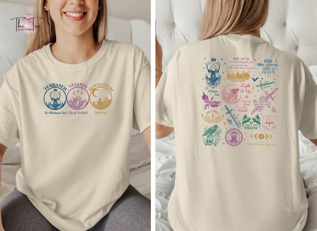 Throne of Glass Acotar T-shirt, Fireheart Tee Shirt, Crescent City ...