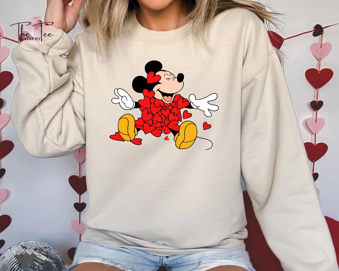 Mickey Valentine Sweat, Happy Valentines Day 2025 Sweat, Mouse Heart ...
