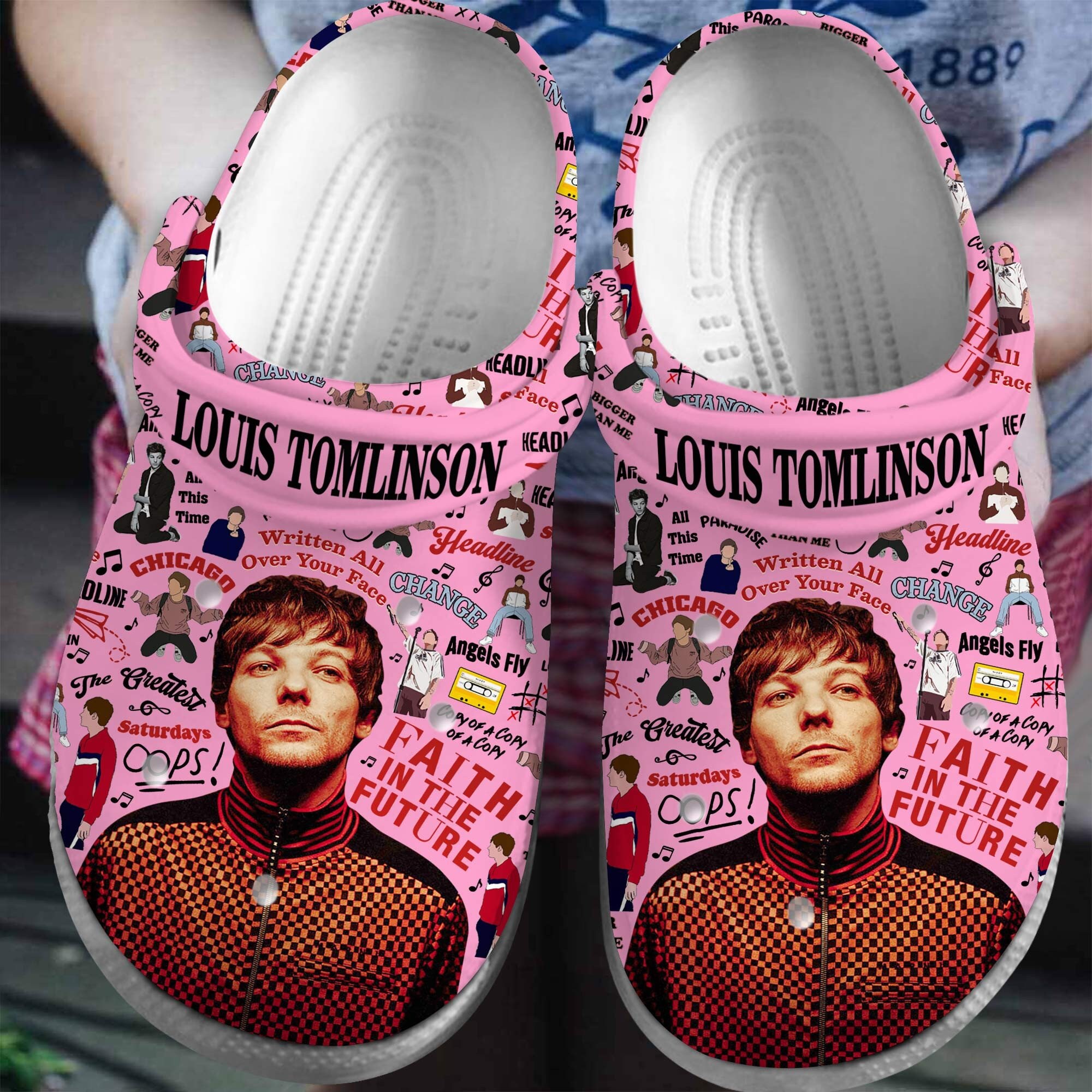 Custom Name Louis Tomlinson Music Slippers, Louis Tomlinson Shoes ...