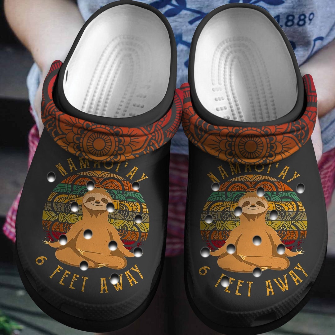 Personalized Name Namastay 6 Feet Away Sloth Slippers,sloth Shoes ...