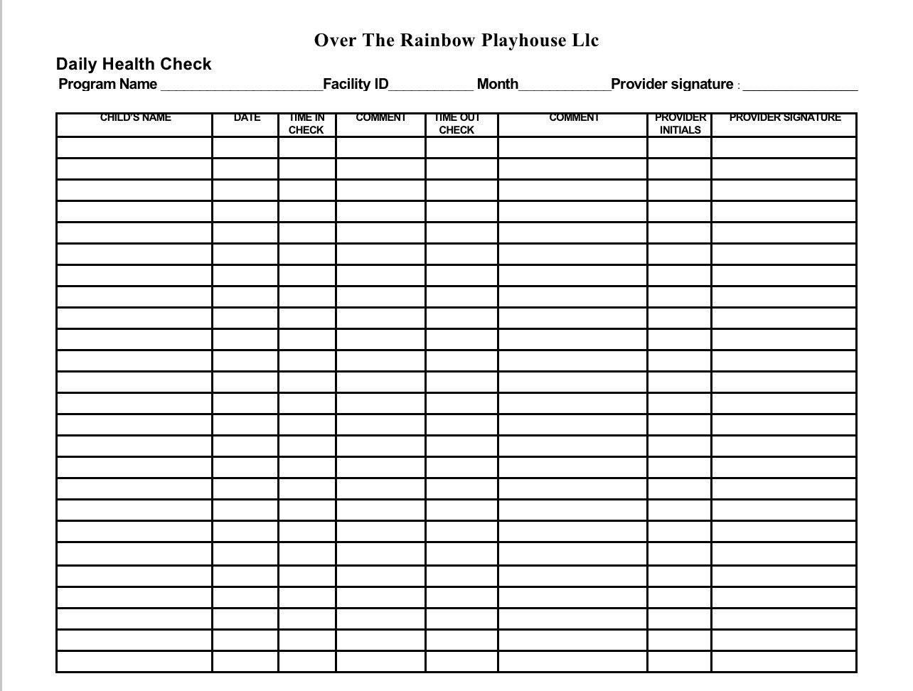 Daycare Health Check Daily Form - Etsy Daycare Health Check Daily Form - Etsy