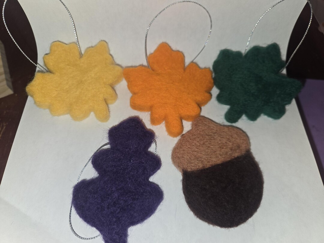 Fall Needle Felted Leaves and Acorn Set - Etsy