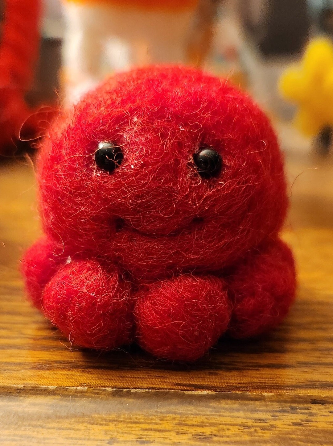 Small Octopus, Red, Needle Felted Wool - Etsy