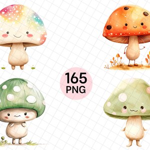 165 Cute Mushroom Clipart - Kawaii & Cartoon Toadstool PNG | Fungi ...