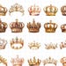 154 Gold Crown Clipart - Watercolor Golden Glitter Diamond Jeweled ...