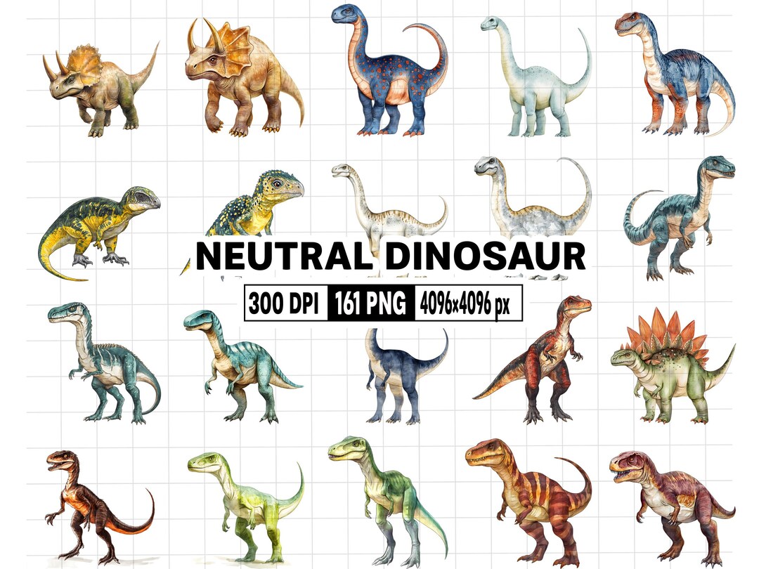 161 Realistic Dinosaur Clipart - Watercolor, Boho Dino PNG ...