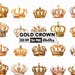 154 Gold Crown Clipart - Watercolor Golden Glitter Diamond Jeweled ...