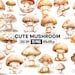 Cute Mushroom Clipart Kawaii & Funny Toadstool PNG 70 Digital Nature ...