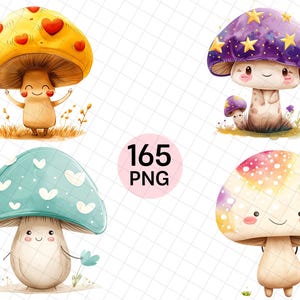 165 Cute Mushroom Clipart - Kawaii & Cartoon Toadstool PNG | Fungi ...
