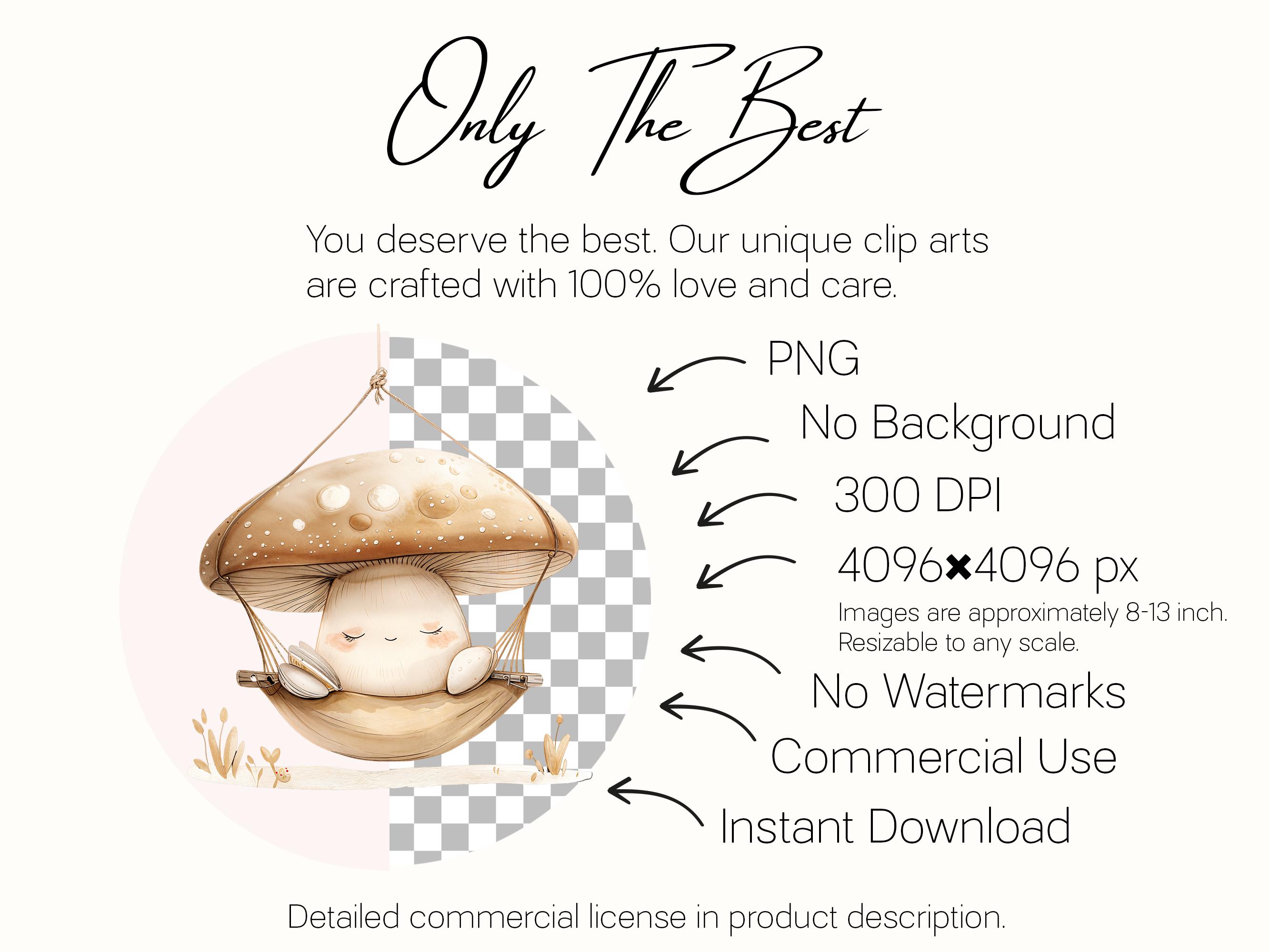Cute Mushroom Clipart Kawaii & Funny Toadstool PNG 70 Digital Nature ...