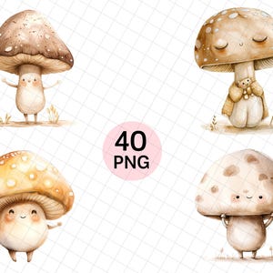 70 Cute Mushroom Clipart - Kawaii & Cartoon Toadstool PNG | Fungi ...