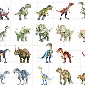 161 Realistic Dinosaur Clipart - Watercolor, Boho Dino PNG ...