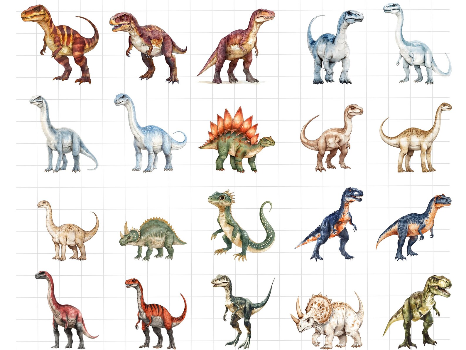 161 Realistic Dinosaur Clipart - Watercolor, Boho Dino PNG ...