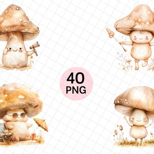 70 Cute Mushroom Clipart - Kawaii & Cartoon Toadstool PNG | Fungi ...
