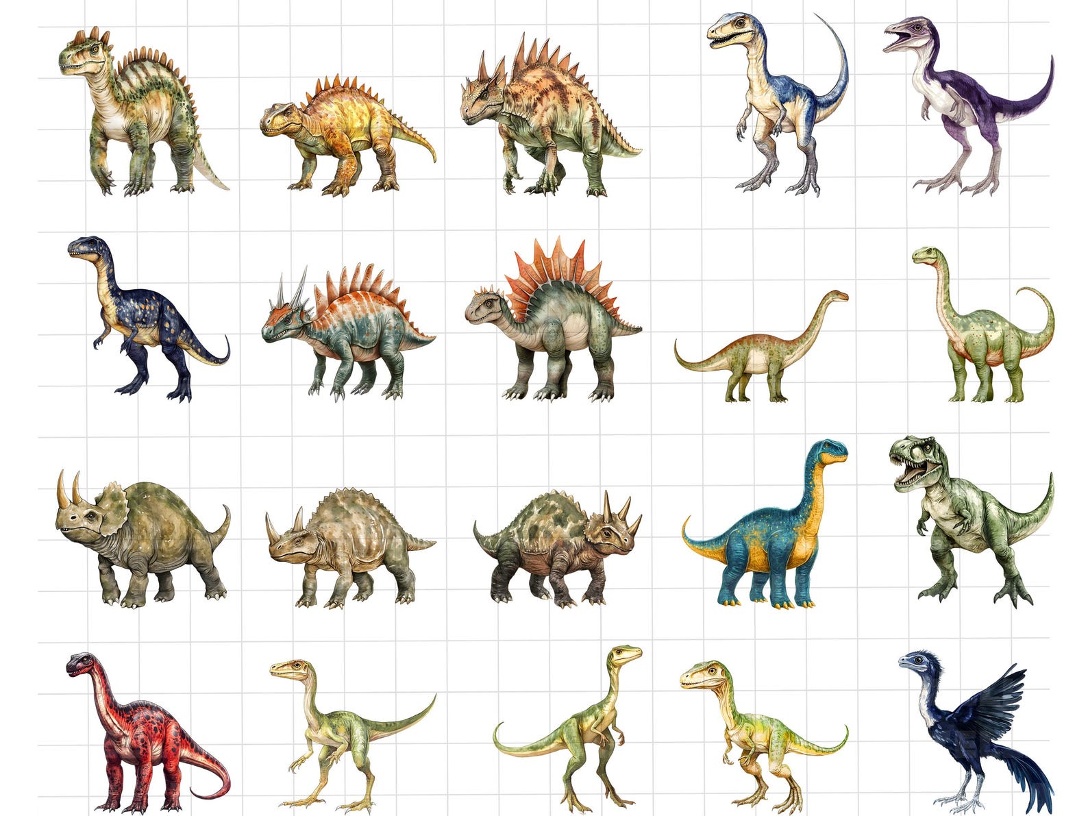 161 Realistic Dinosaur Clipart - Watercolor, Boho Dino PNG ...