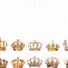 154 Gold Crown Clipart - Watercolor Golden Glitter Diamond Jeweled ...