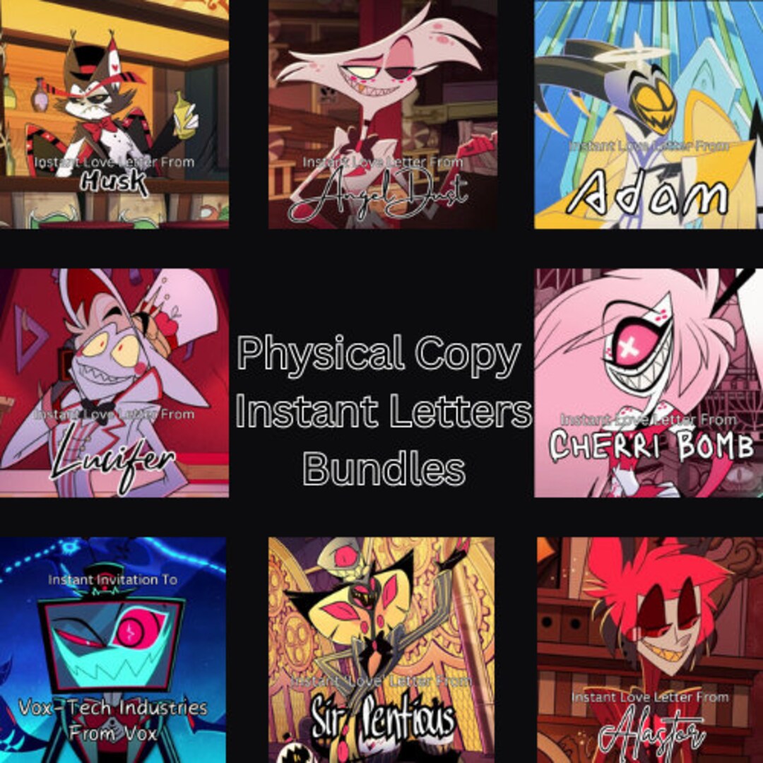 Physical Copy Hazbin Hotel Letters Bundles - Etsy