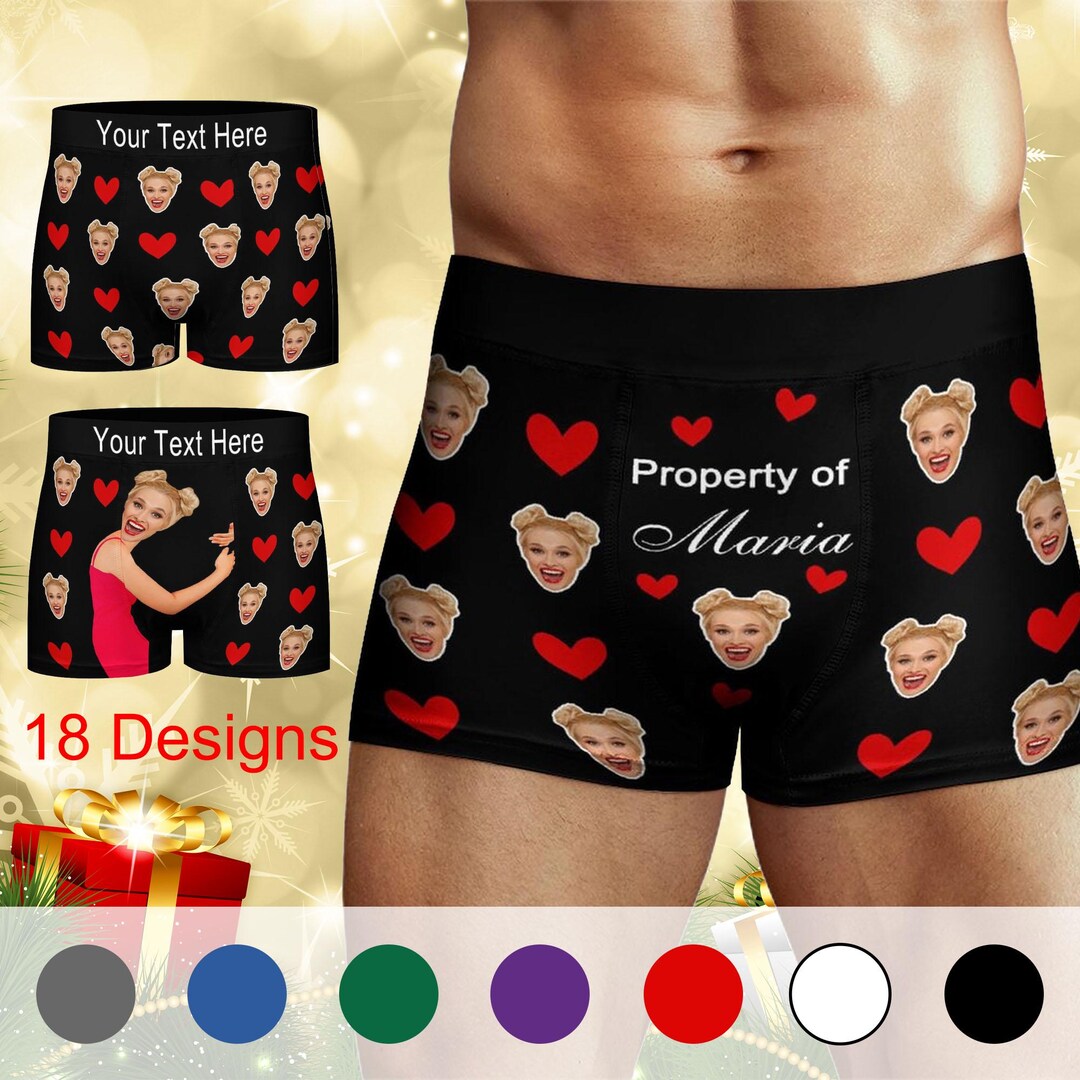 Custom Men Boxer Briefs, Custom Underwear Men, Anniversary Gift for Him ...