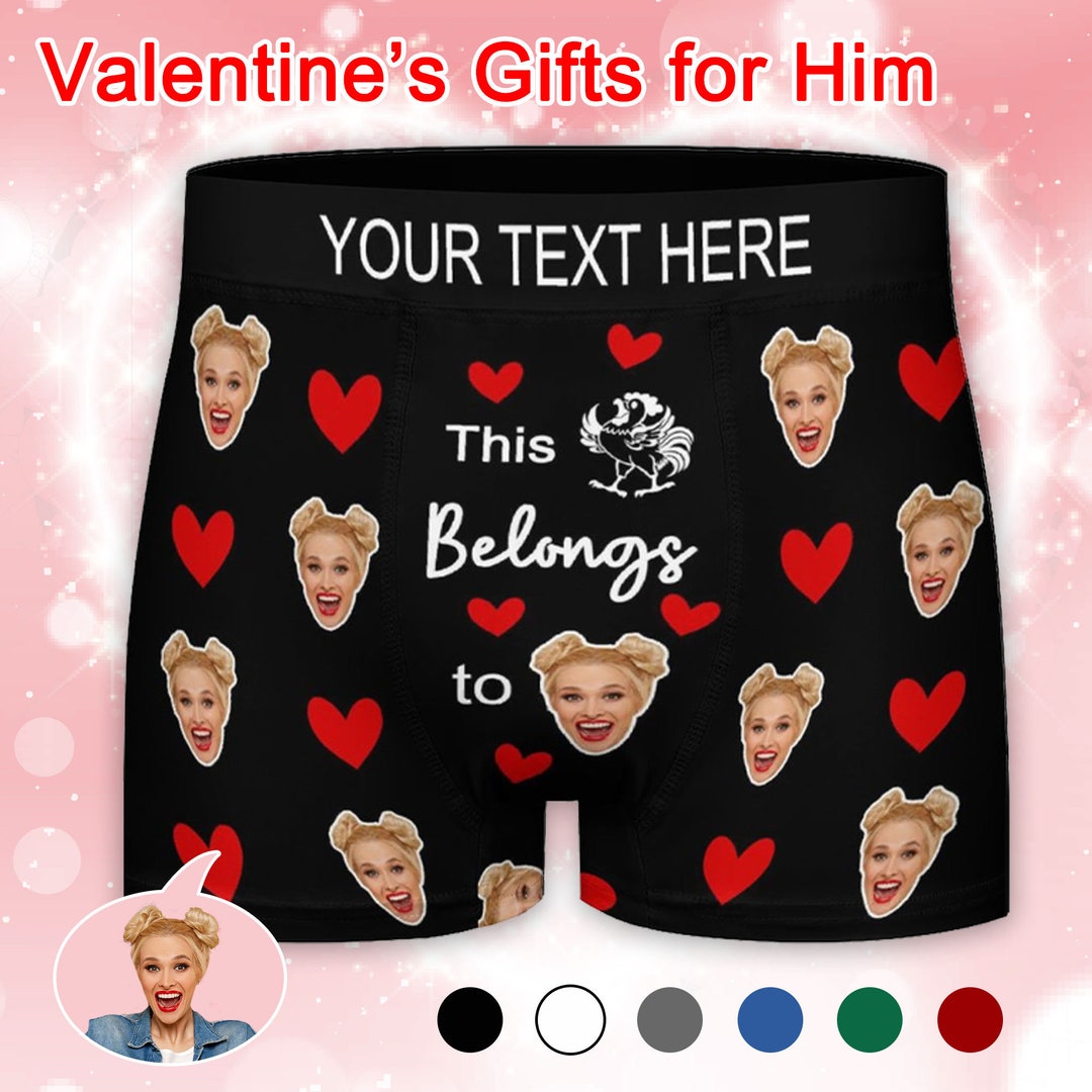 Custom Face Boxer With Text, Custom Men Boxer, Custom Underwear Men ...