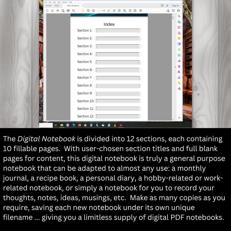 Digital Notebook - PDF Fillable General Purpose Digital Notebook for PC ...