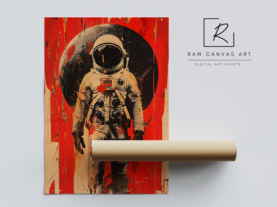 Retro Vintage Astronaut Poster Print | Vintage Astronaut Art, Space ...