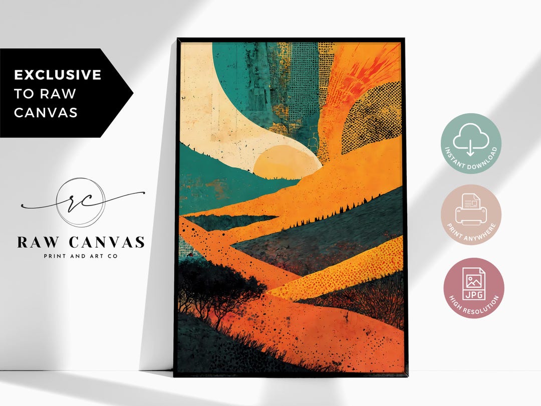 Abstract Landscape Digital Download | Modern Sunset Wall Art ...