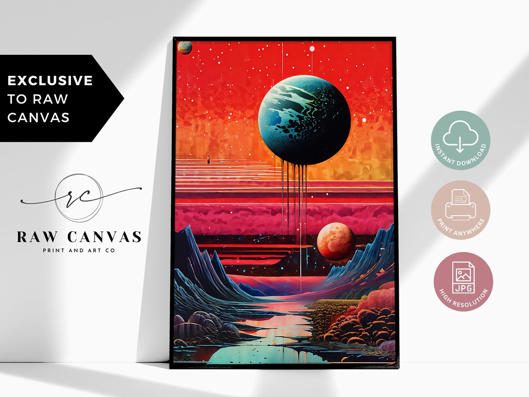 Surreal Space Landscape Digital Download | Cosmic Abstract Planet ...
