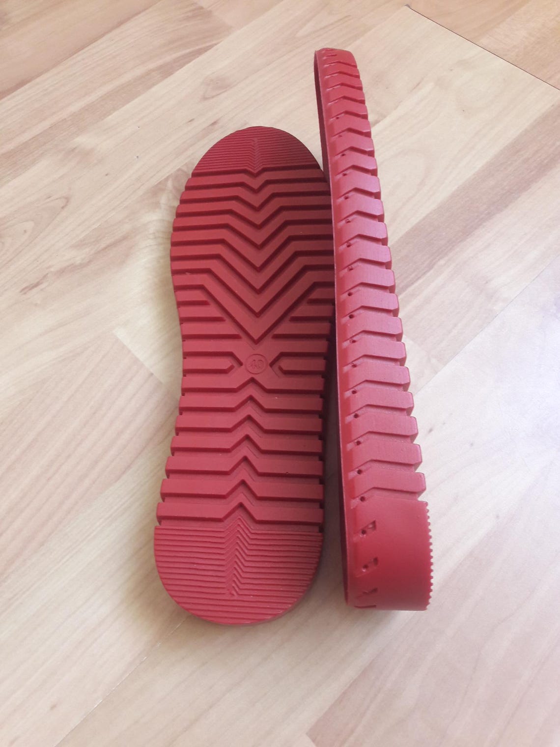 Perforated Red Rubber Soles With Insoles Option, DIY Shoe Sole for ...