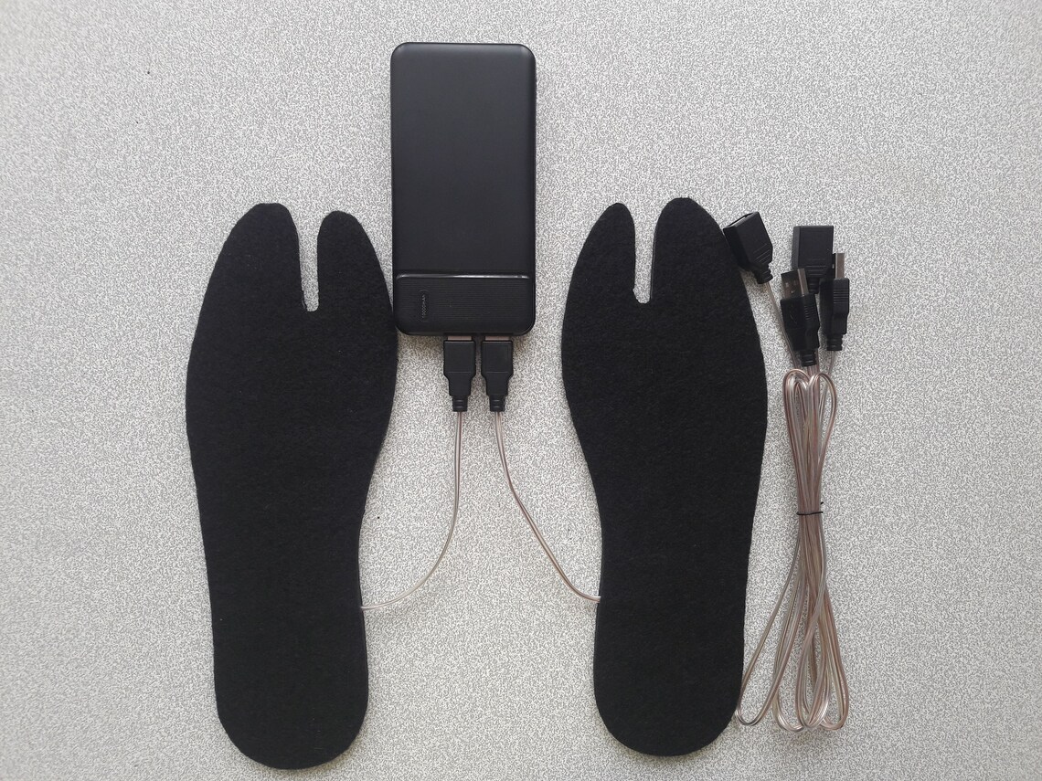 Split Toe Heated Insoles for Jika Tabi Boots or Japanese Shoes ...