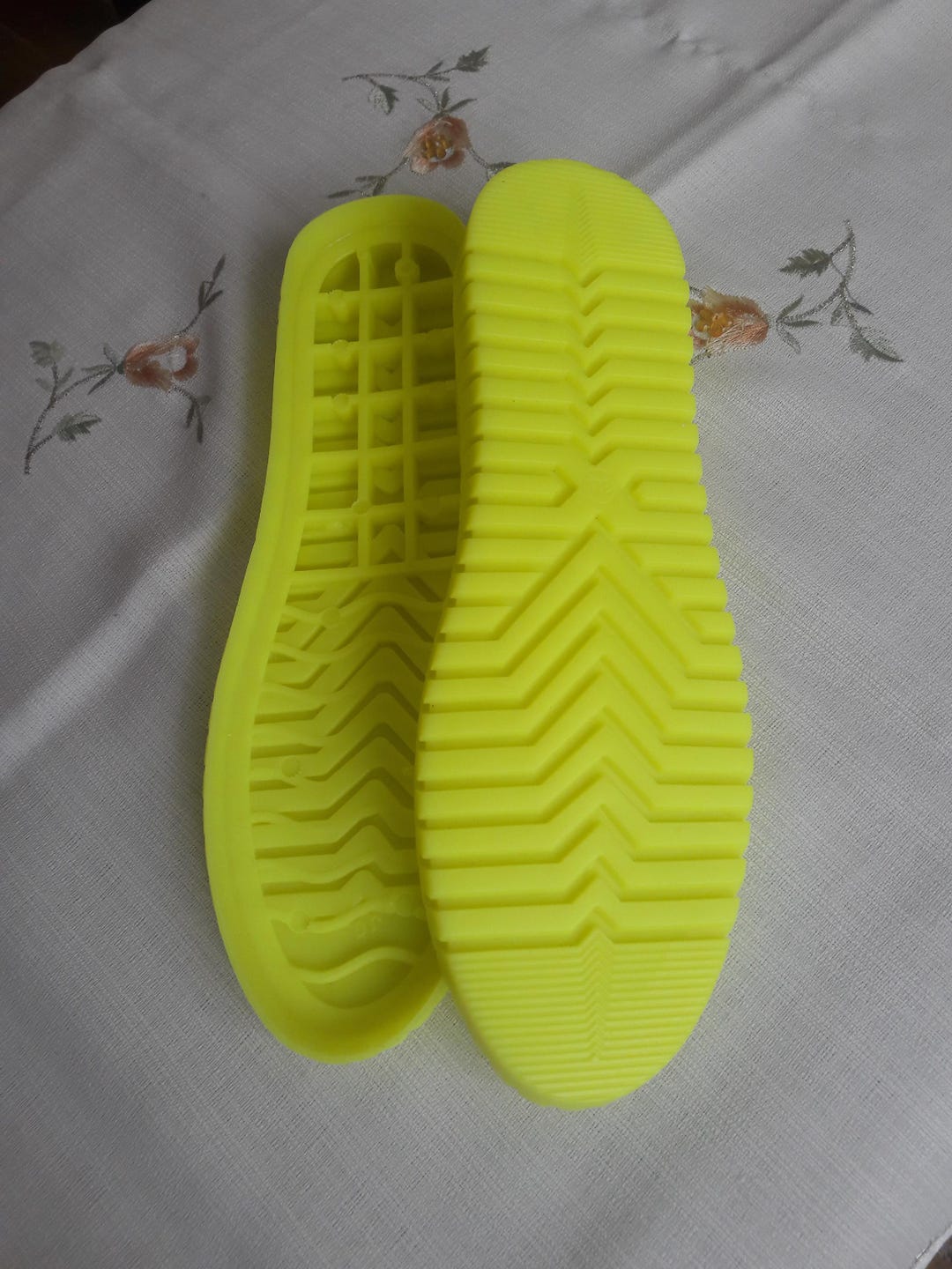 Perforated Rubber Yellow Soles With Insoles, DIY Shoe Sole for Knitting ...