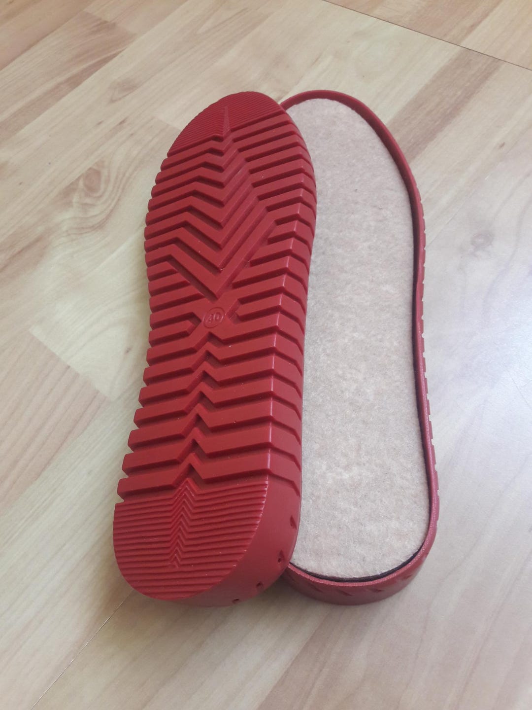 Perforated Red Rubber Soles With Insoles Option, DIY Shoe Sole for ...