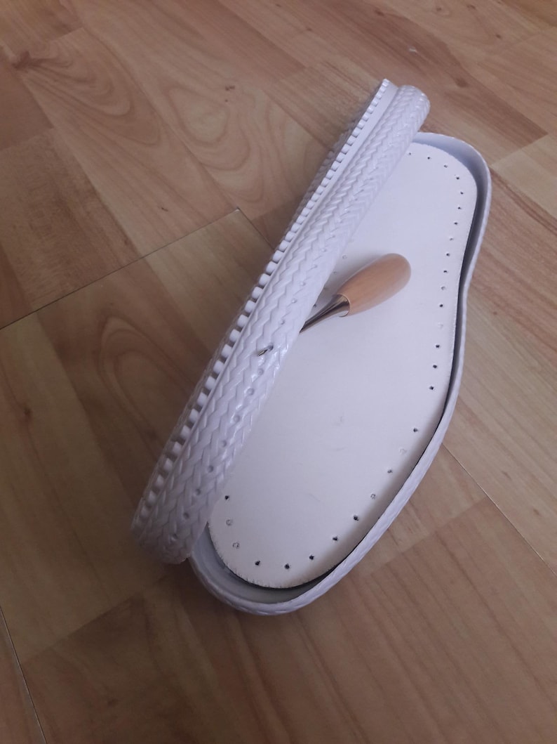 White Rubber Soles With Foam Insole – Pre-punched DIY Outsole for ...