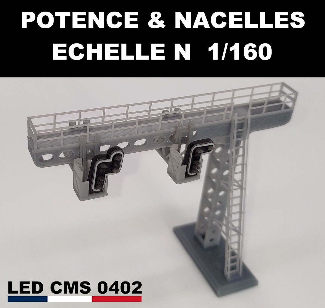 1 Gantry and 2 Platforms, 3 Lights, Semaphore, N Scale 1/160, SNCF ...