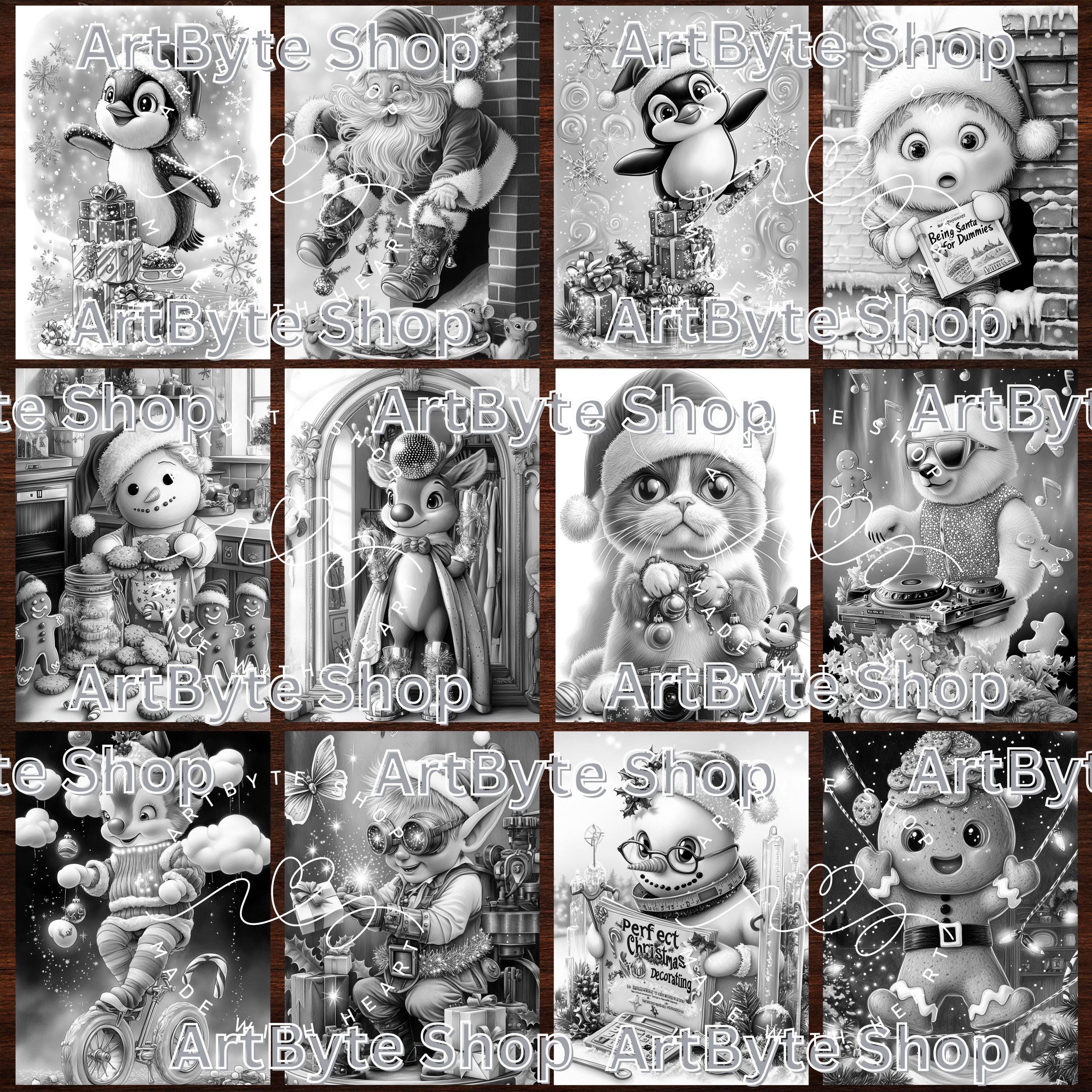 Joyful Magic Christmas: 100 Christmas Coloring Pages for Adults and ...