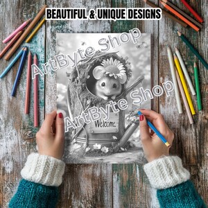 Whimsical Mouse Houses: 110 Cute Coloring Pages for Adults and Kids ...